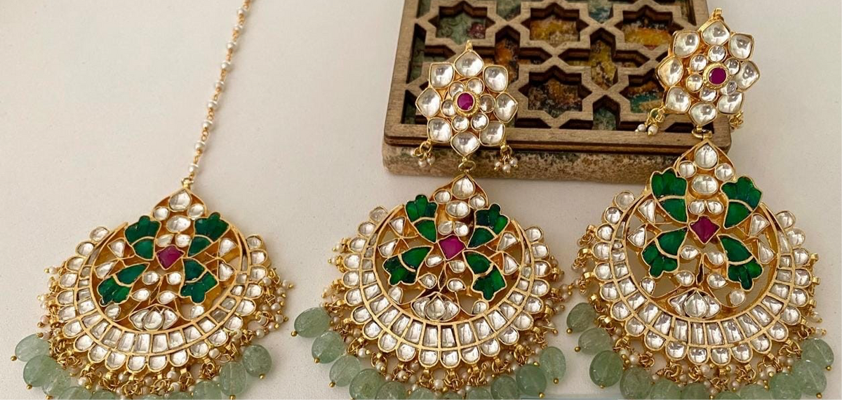 Shabnam tikka set Kundan tikka set pacchi Kundan tikka set ...