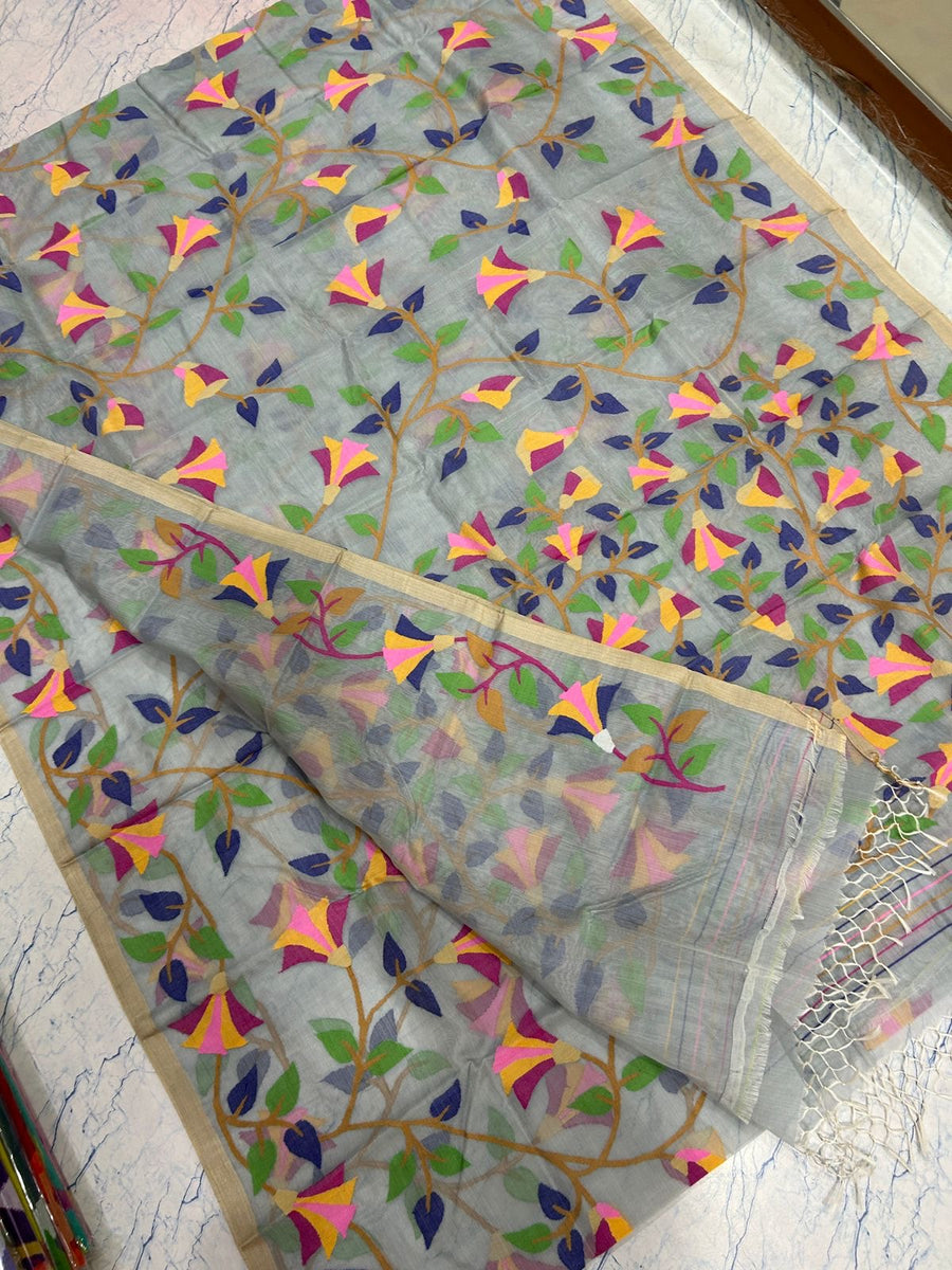 Mavisha Tantuj Jamdani saree handwoven premium saree blouse ...