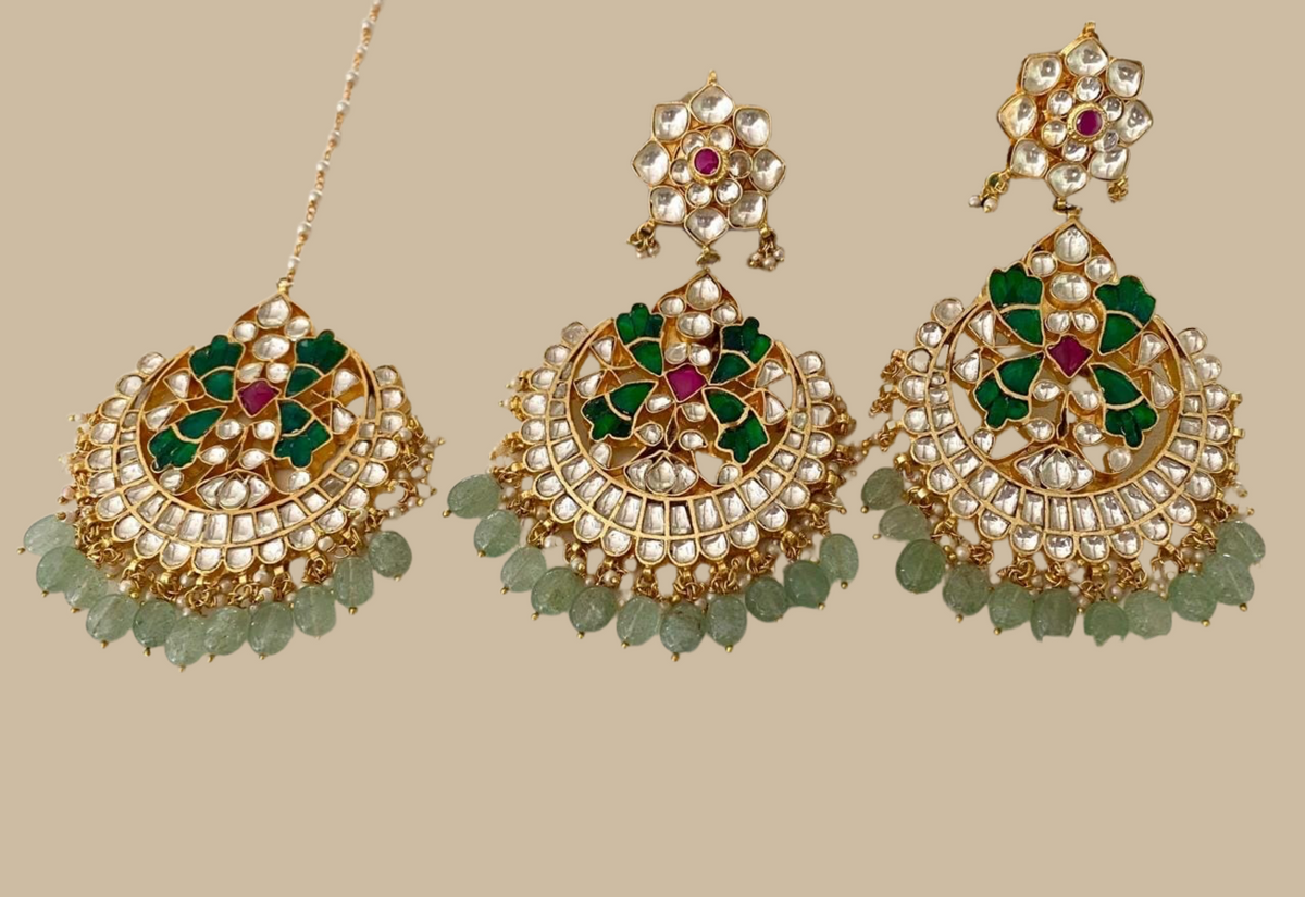 Shabnam tikka set Kundan tikka set pacchi Kundan tikka set ...
