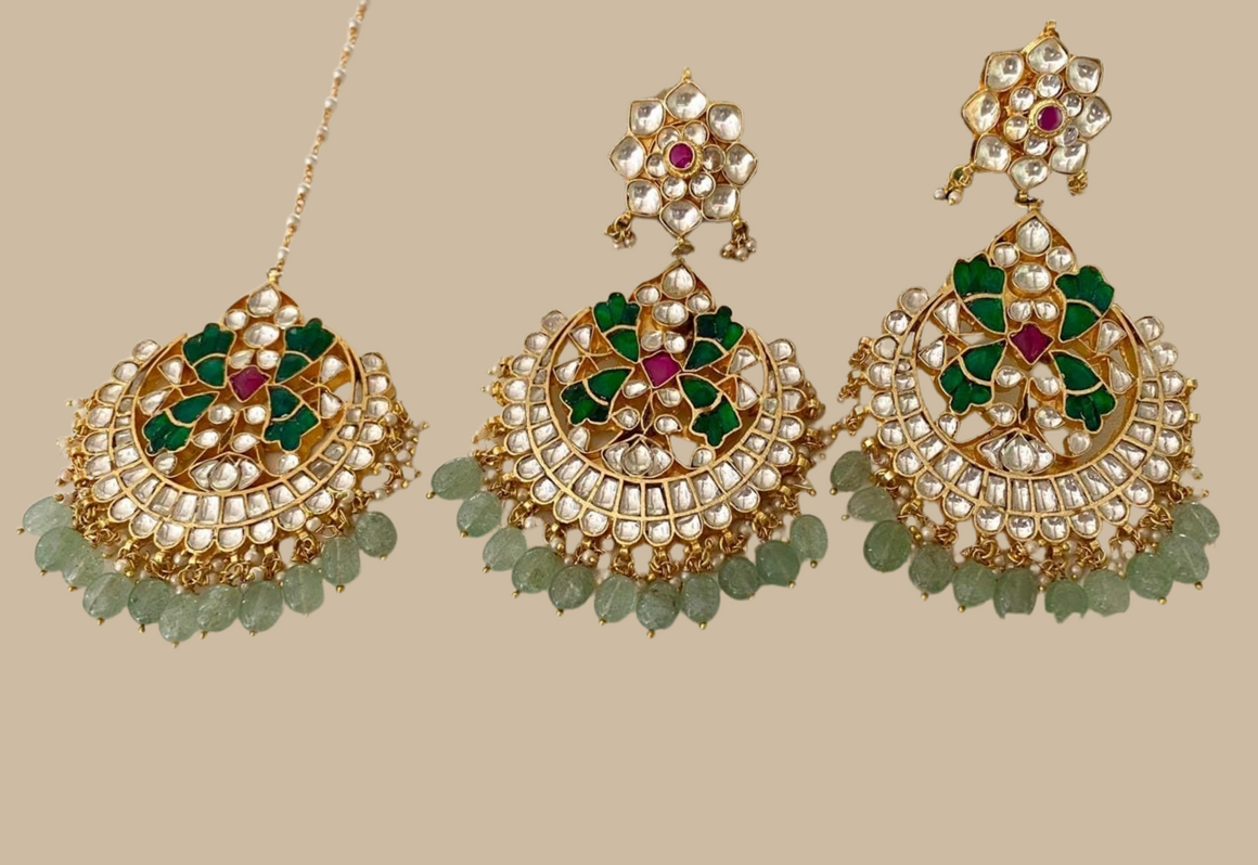 Shabnam tikka set Kundan tikka set pacchi Kundan tikka set ...