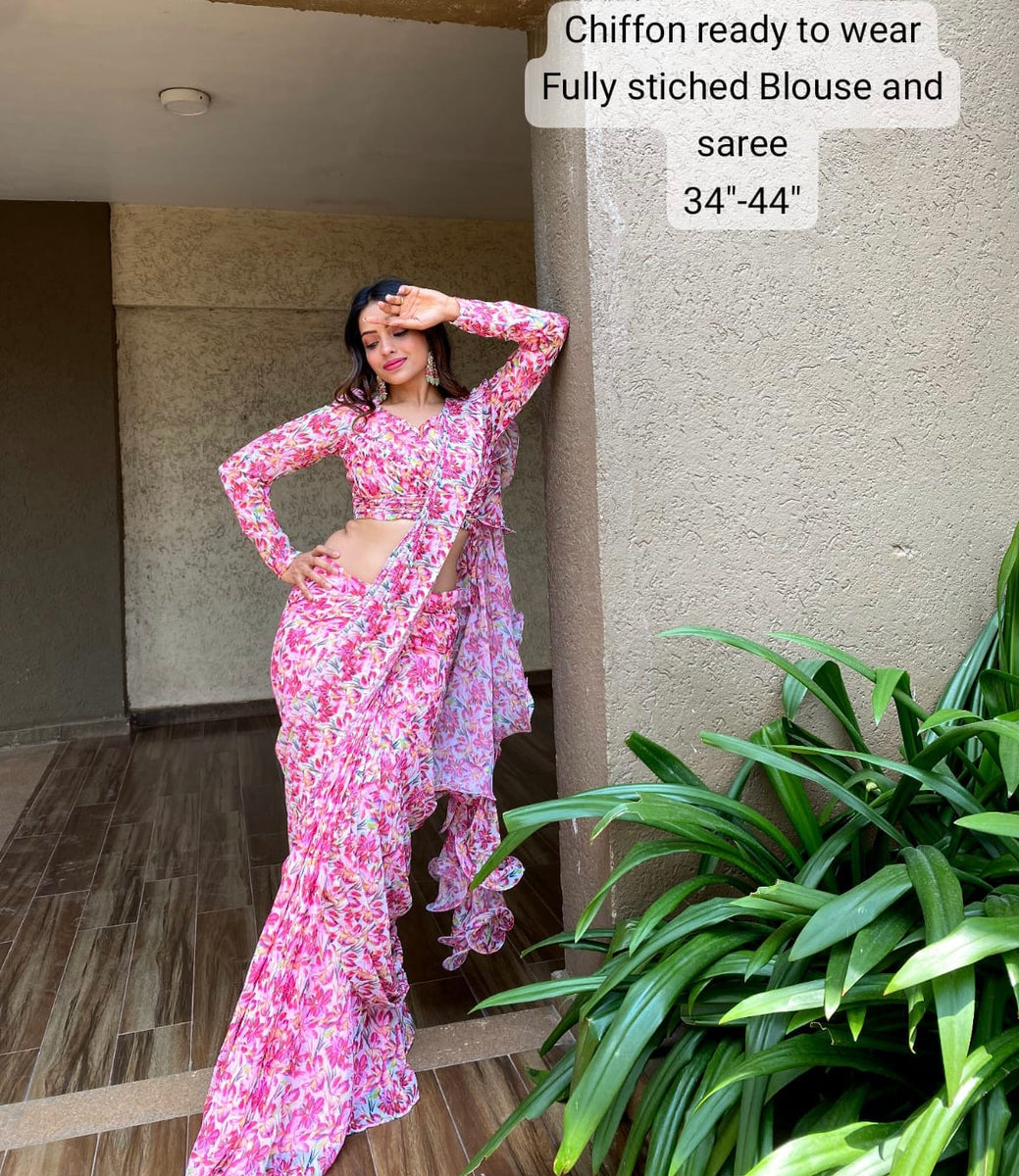 Jasmine ready to wear saree – Saffronfashionindia