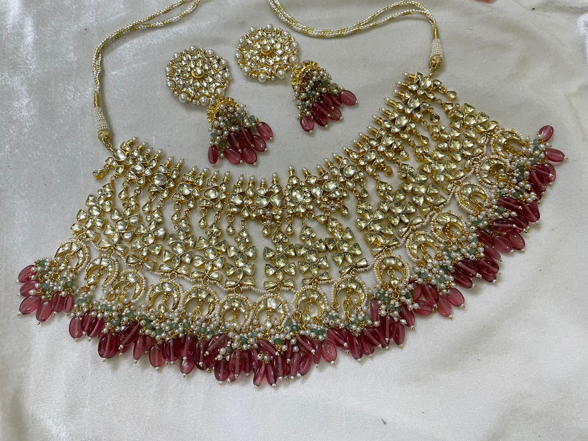 Kinasha Kundan bridal set/bridal set – Saffronfashionindia