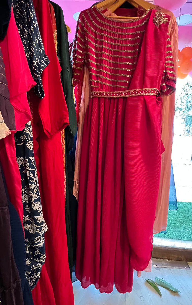 Nora pink beautiful gown – Saffronfashionindia